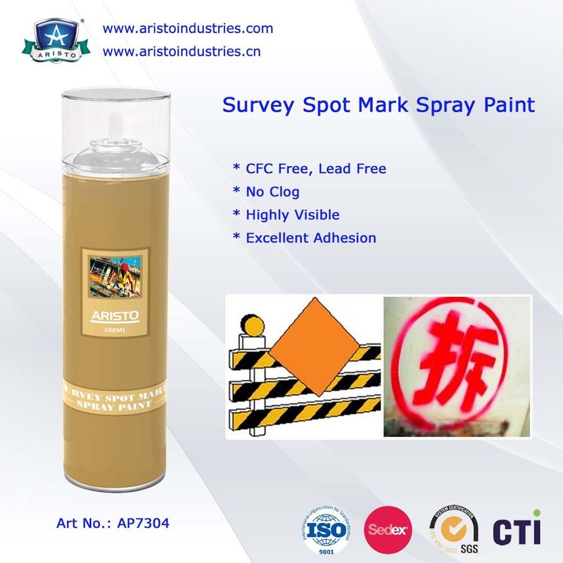 High Visibility Marking Spray Paint No Clog Survey Spot Aerosol Survey ...
